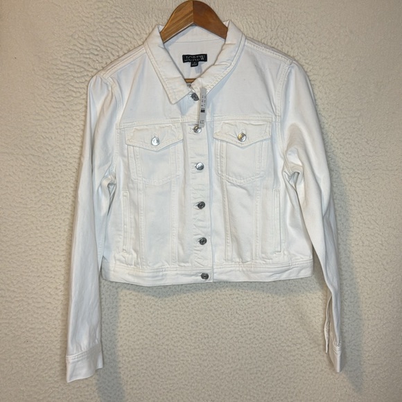 J. Crew | Jackets & Coats | J Crew New Classic Denim Jacket In White ...
